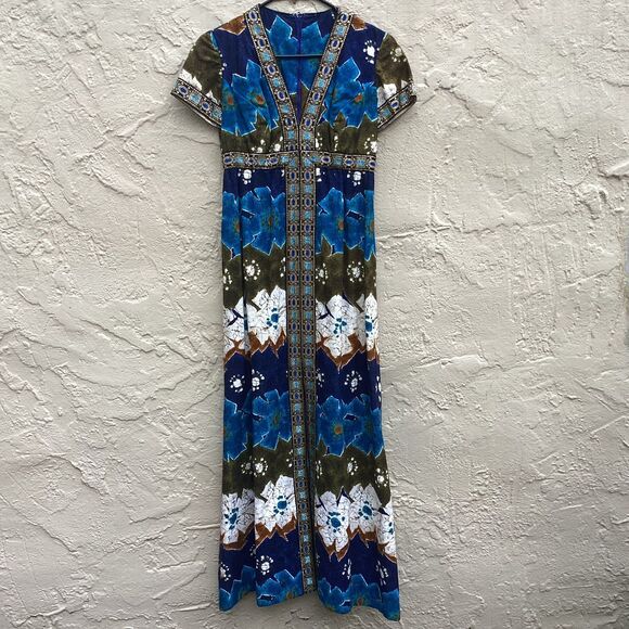 Dresses | Vintage Miss Magnin Hawaiian Batik 6s Gown Maxi | Poshmark